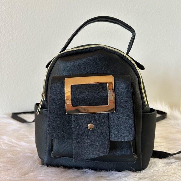 Bags | Stylish Black Mini Backpack | Poshmark